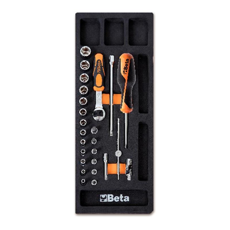 BETA M91 25 Pce. 1/4″ Dr. SOCKET SET & ACCESSORIES SUPPLIED IN FOAM ...