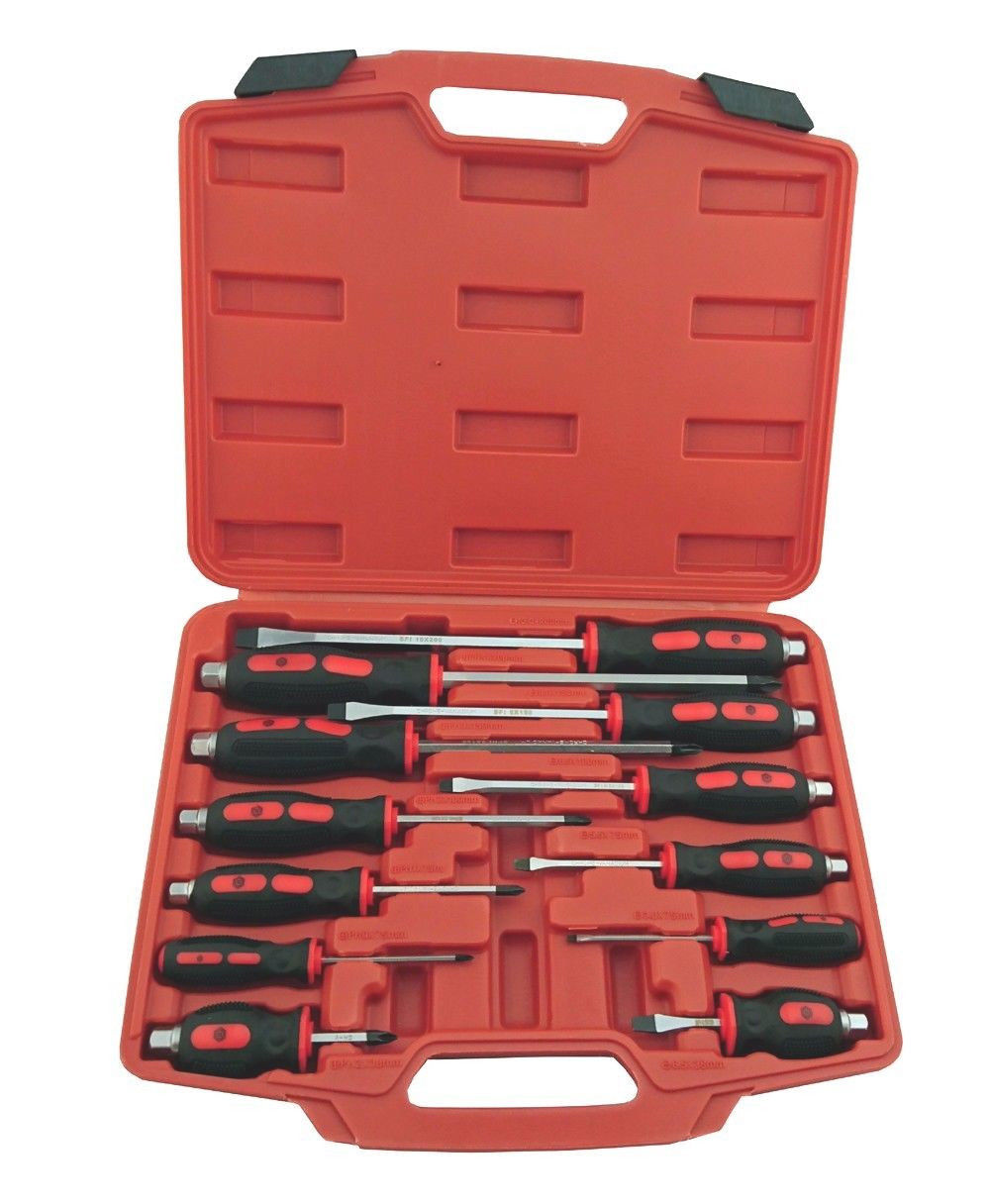 Britool Hallmark 12 Piece Hammer Through Impact Head Screwdriver Set ...